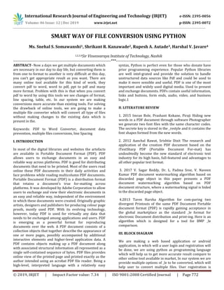 IRJET- Smart Way of File Conversion using Python | PDF