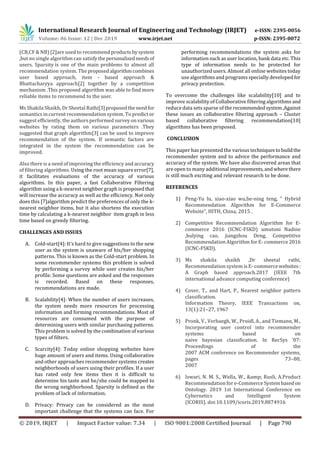 IRJET- Survey Paper on Recommendation Systems | PDF