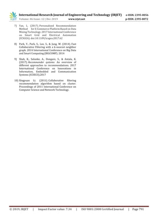 IRJET- Survey Paper on Recommendation Systems | PDF