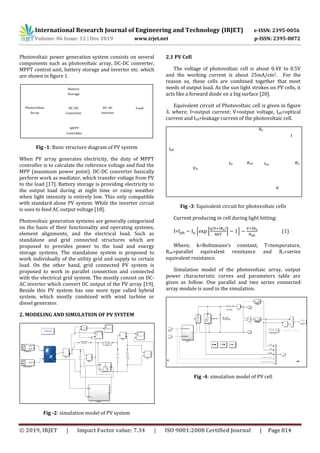 IRJET- Maximum Power Point Technique (MPPT) for PV System based on ...