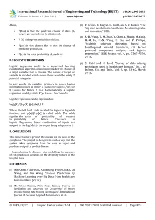 IRJET- Disease Prediction using Machine Learning | PDF