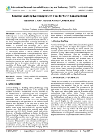 IRJET- Contour Crafting (A Management Tool for Swift Construction) | PDF