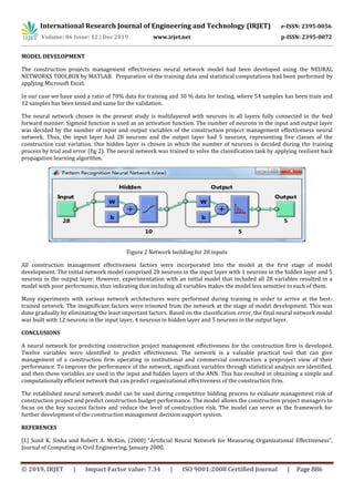 IRJET- Development of a Neural Network based Model for Construction Project Management ...