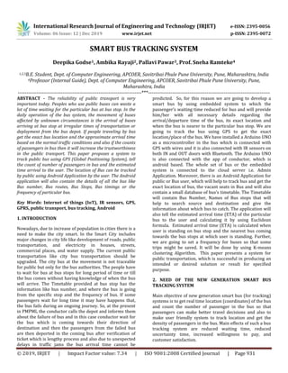 IRJET- Smart Bus Tracking System | PDF