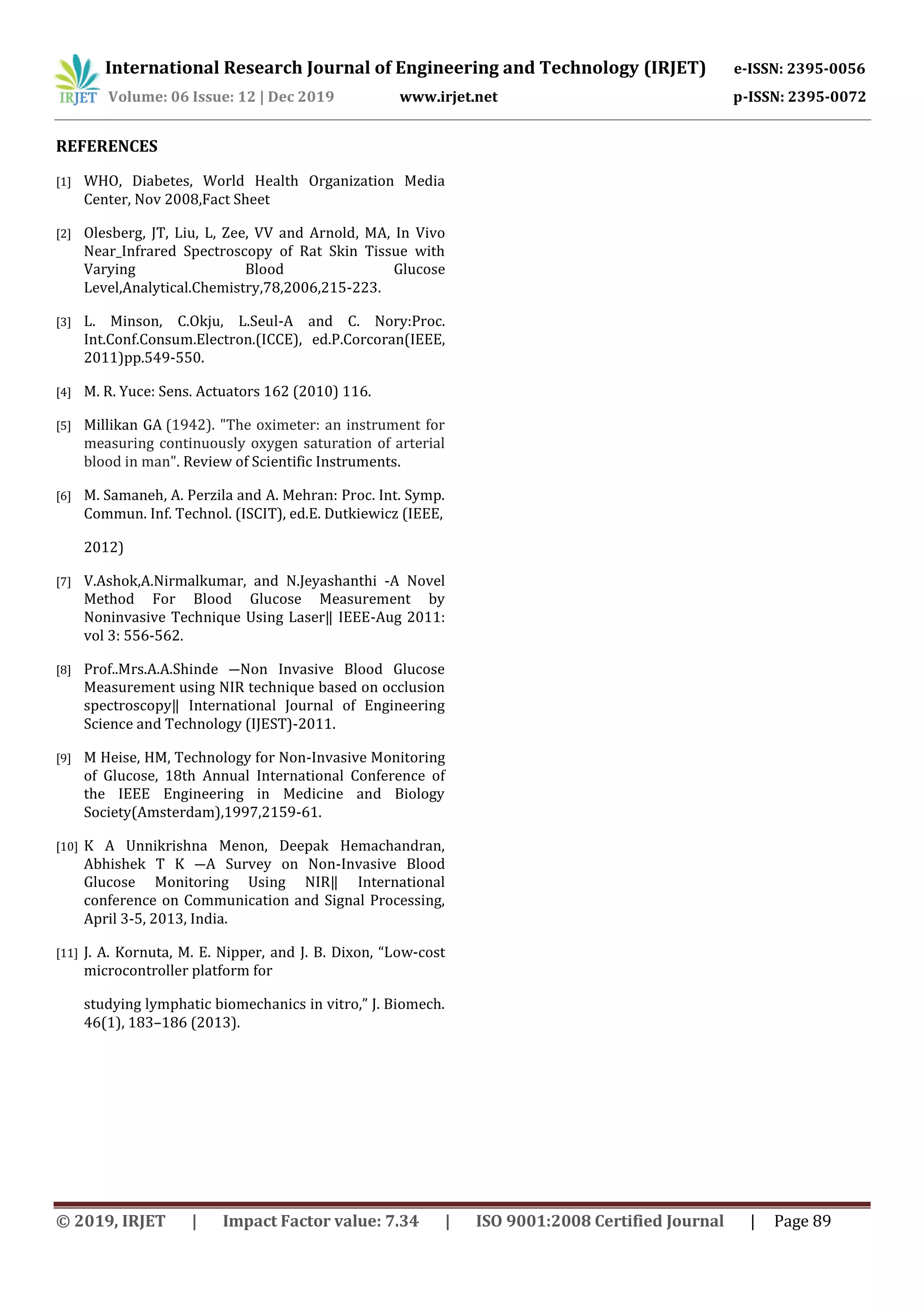 IRJET- Development of Portable Device for Measurement of Blood Glucose ...