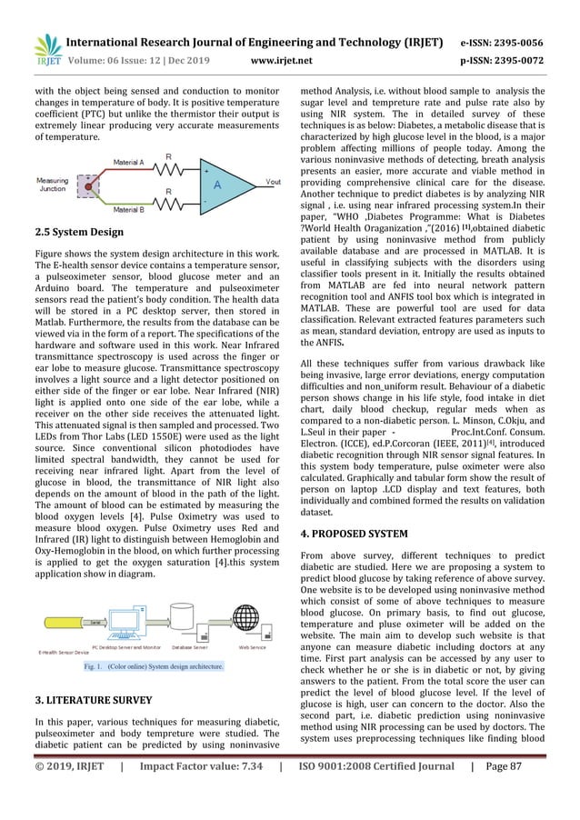 IRJET- Development of Portable Device for Measurement of Blood Glucose ...