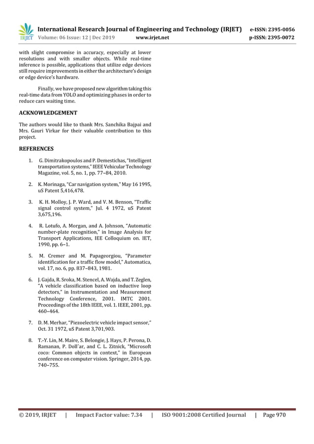 IRJET- Smart Traffic Control System using Yolo | PDF