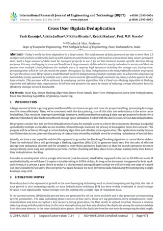 IRJET- Cross User Bigdata Deduplication | PDF