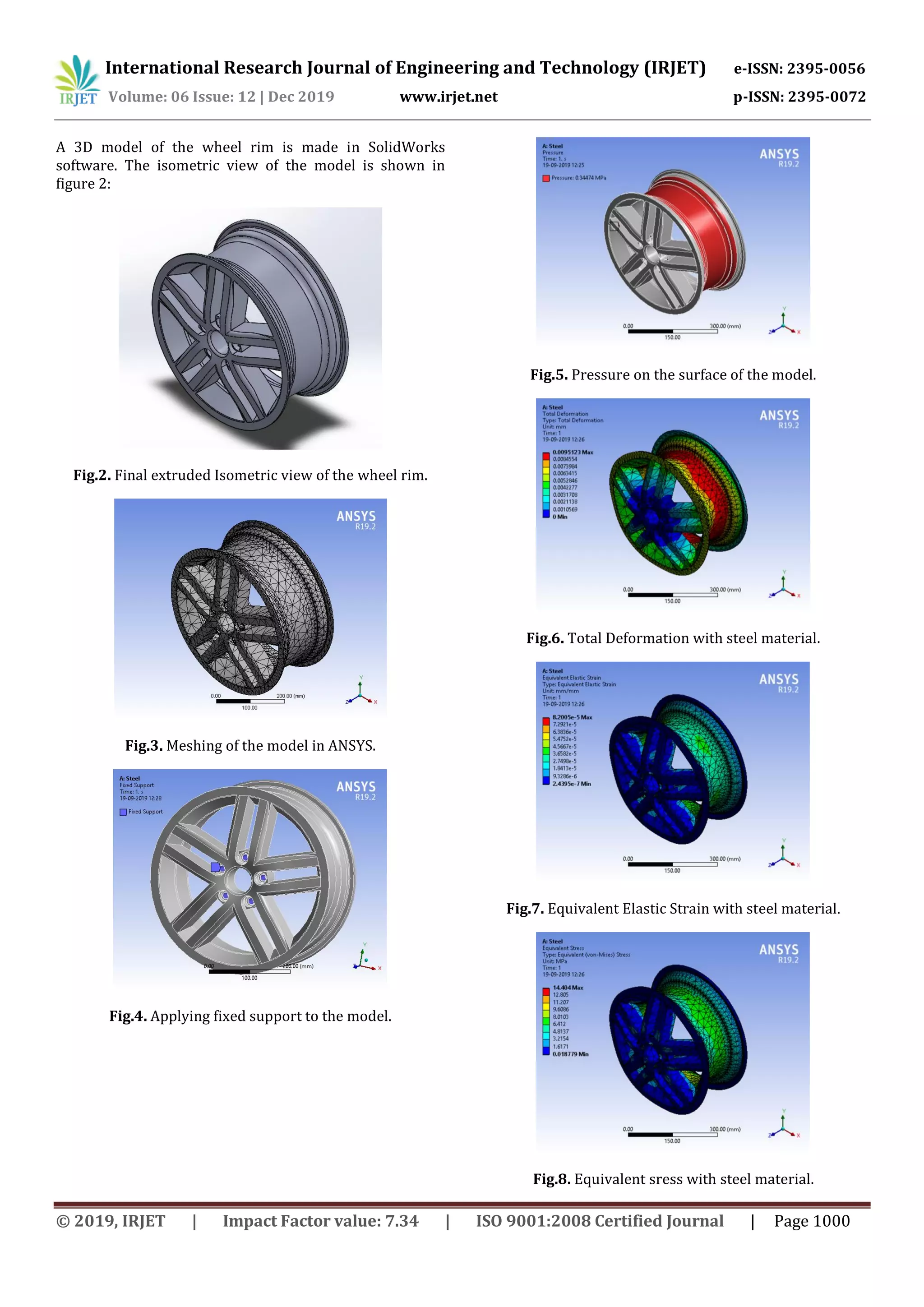IRJET- Structural and Material Analysis of an Automobile Wheel Rim using ANSYS | PDF
