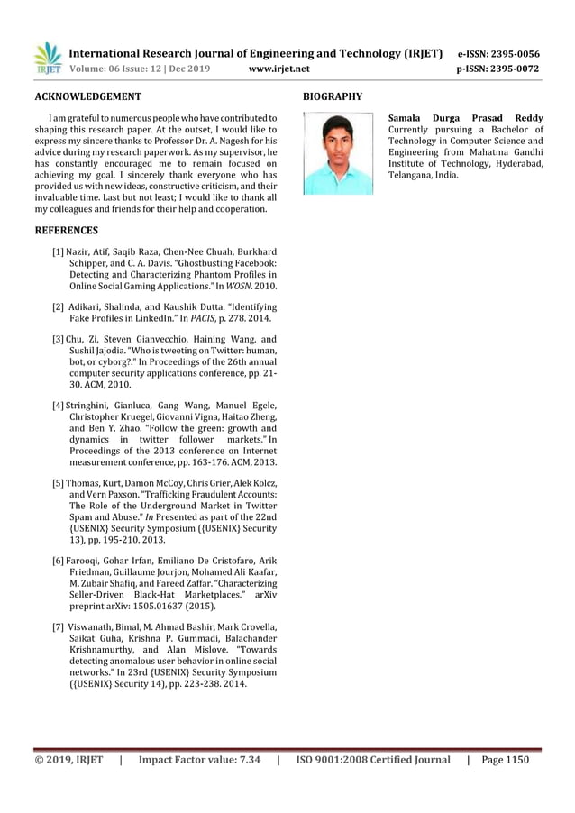IRJET- Fake Profile Identification using Machine Learning | PDF