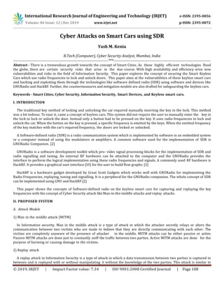 IRJET- Cyber Attacks on Smart Cars using SDR | PDF
