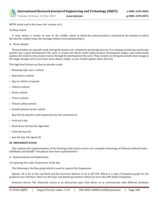 IRJET- Cyber Attacks on Smart Cars using SDR | PDF