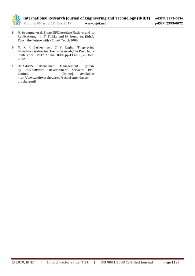 IRJET- Design and Implementation of an Intelligent Biometric Attendance System using IoT | PDF