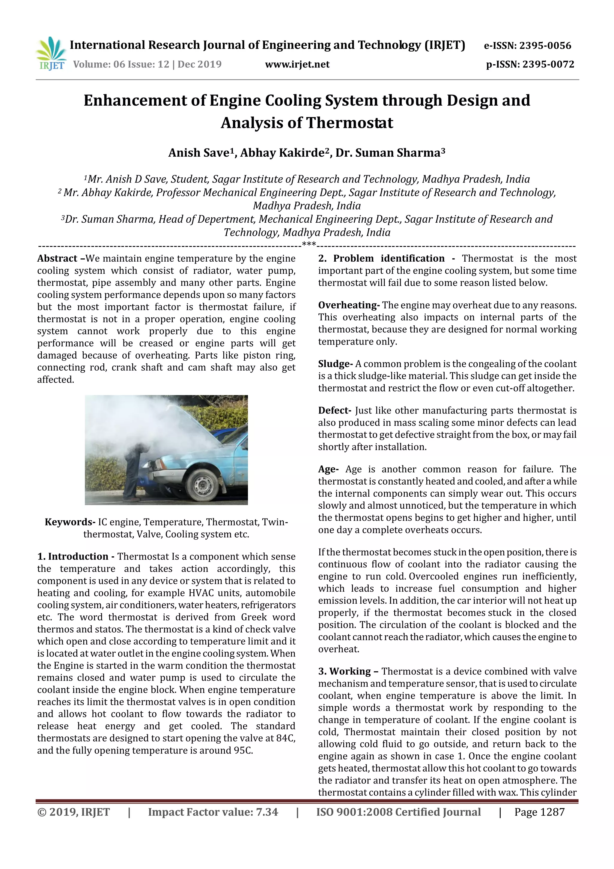 IRJET- Enhancement of Engine Cooling System through Design and Analysis ...