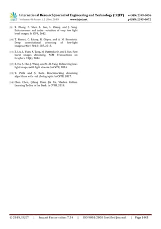 IRJET- Heuristic Approach for Low Light Image Enhancement using Deep Learning | PDF