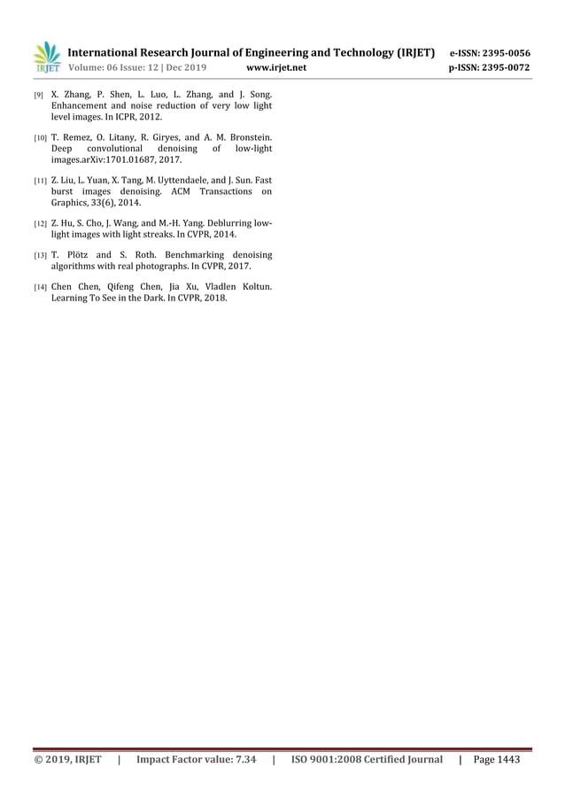 IRJET- Heuristic Approach for Low Light Image Enhancement using Deep Learning | PDF