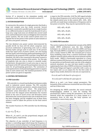 IRJET- Load Frequency Control of a Renewable Source Integrated Four Area Power System using ...