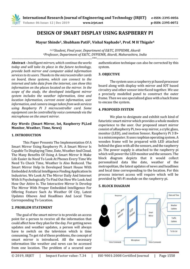 IRJET- Design of Smart Display using Raspberry Pi | PDF | Internet | Computing