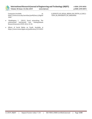 IRJET- Social Media Effect on Youth | PDF