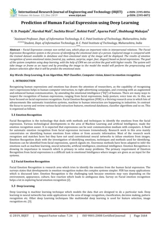 IRJET- Prediction of Human Facial Expression using Deep Learning | PDF