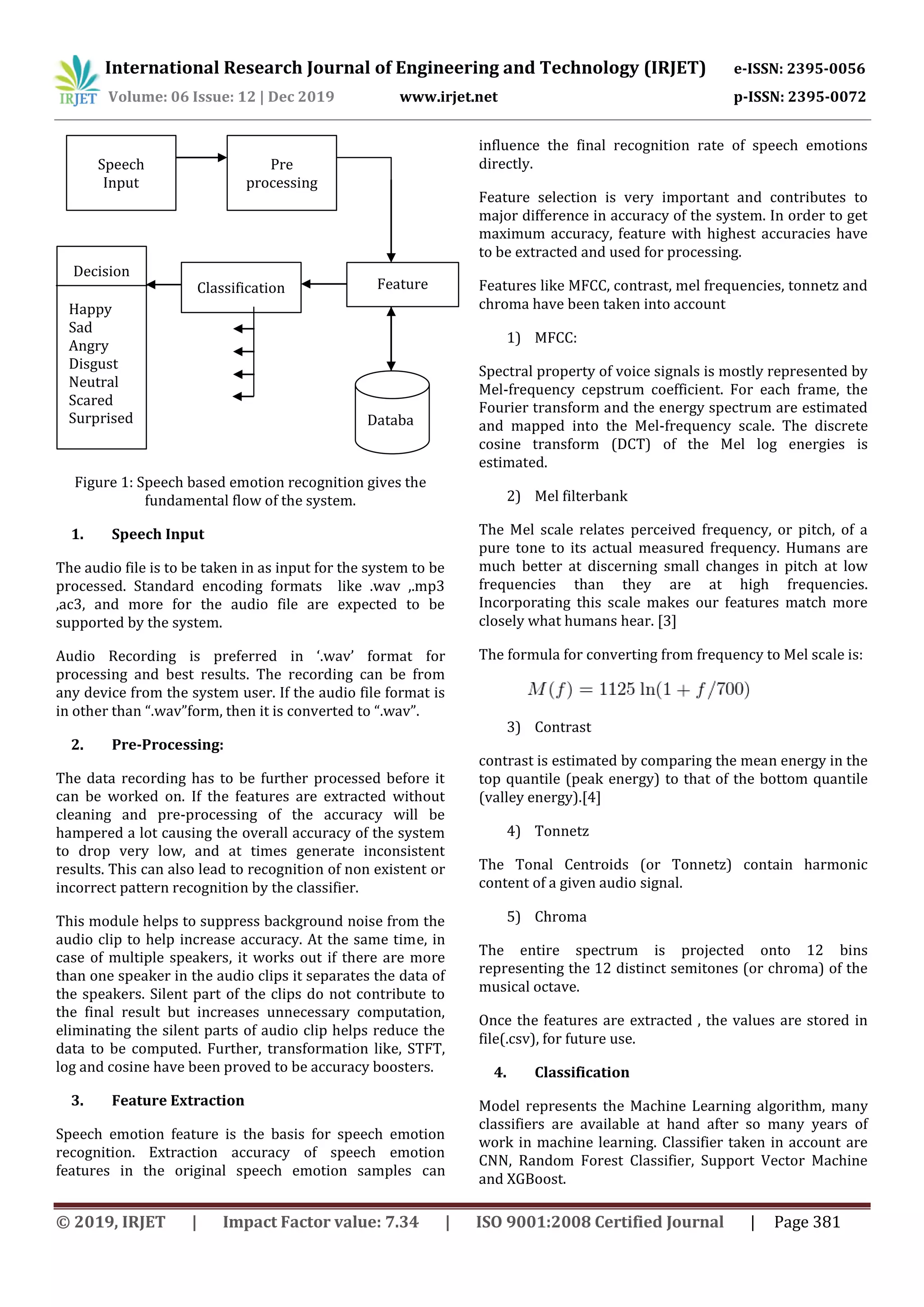 Irjet Comparative Analysis Of Emotion Recognition System Pdf