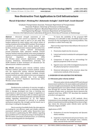 IRJET- Non-Destructive Test Application in Civil Infrastructure | PDF