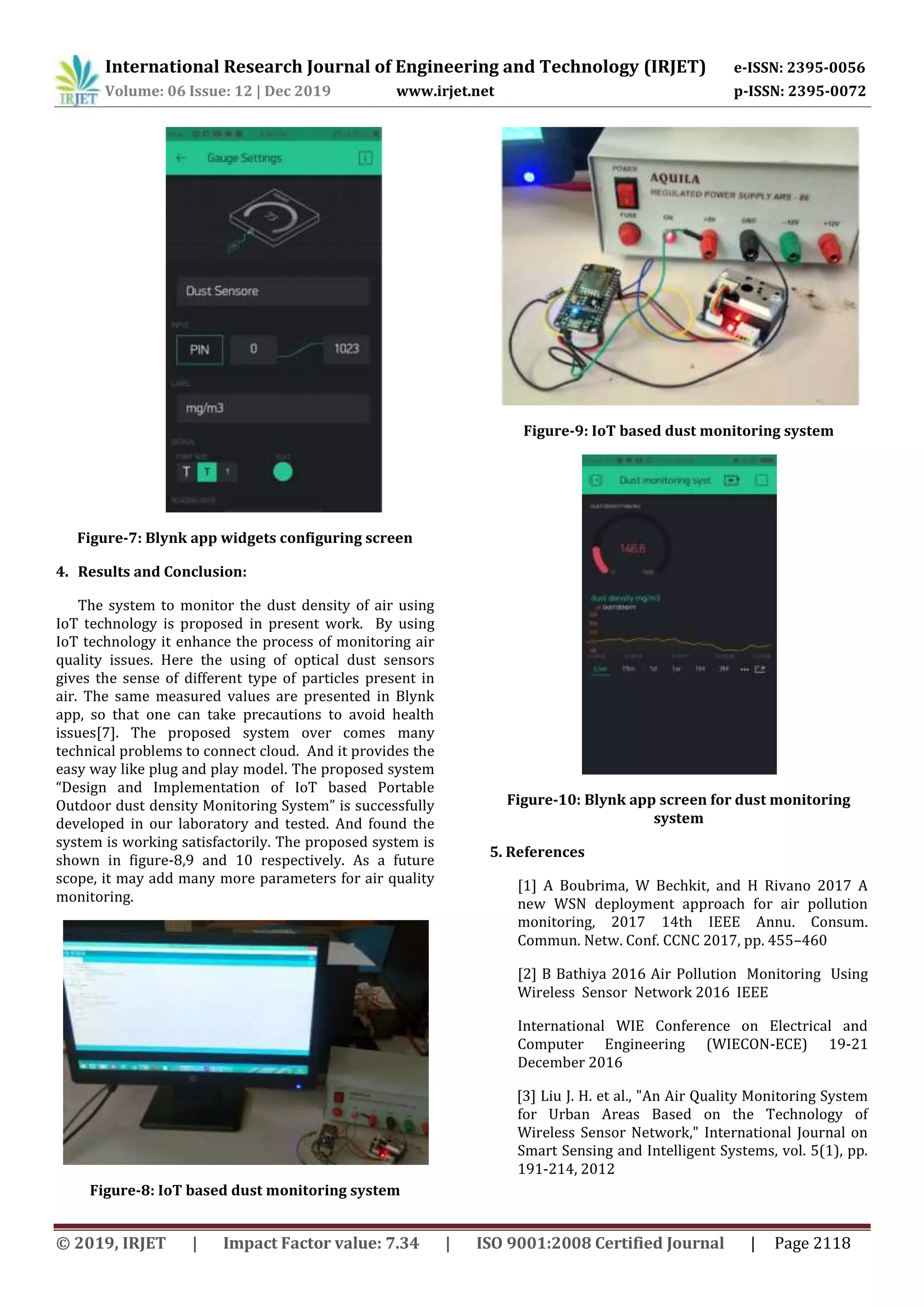 IRJET- Design and Implementation of IoT based Portable Outdoor Dust ...