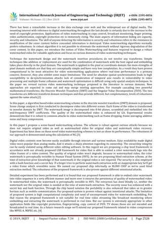 IRJET- A Review on Colour Image Watermarking based on Wavelet and QR Decomposition | PDF