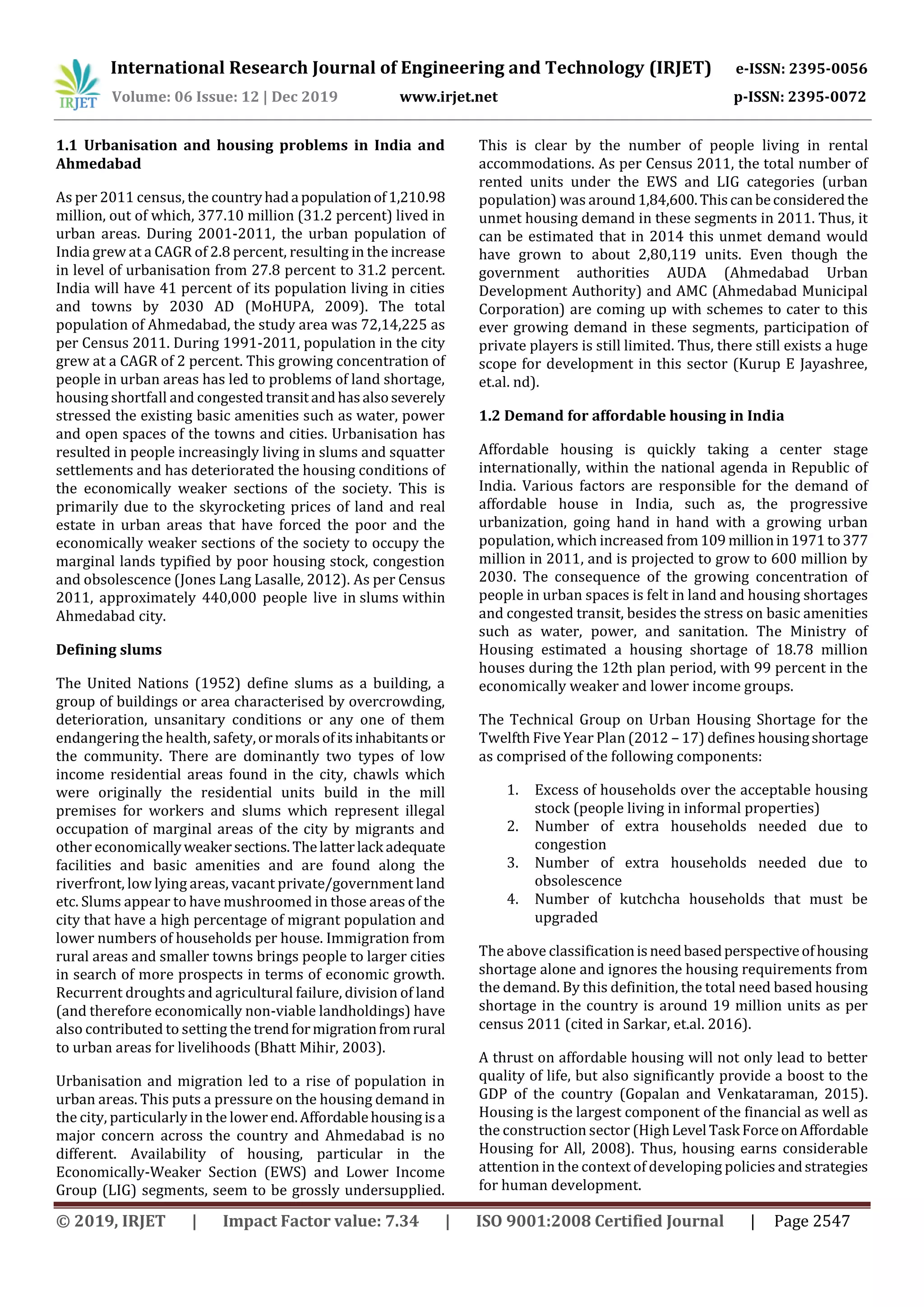 IRJET- Pradhan Mantri Awas Yojana(PMAY) Scheme – An Emerging Prospect ...