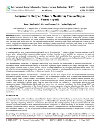IRJET- Comparative Study on Network Monitoring Tools of Nagios Versus Hyperic | PDF