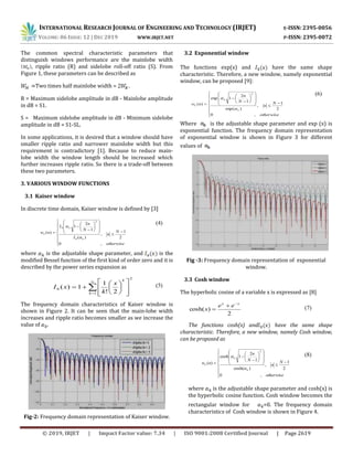 IRJET- Comparative Study of Sidelobe Roll-Off Ratio for Various Window ...