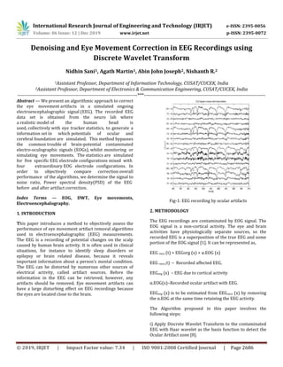 IRJET-Denoising and Eye Movement Correction in EEG Recordings using Discrete Wavelet Transform | PDF