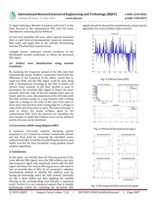 IRJET-Denoising and Eye Movement Correction in EEG Recordings using Discrete Wavelet Transform | PDF