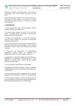 IRJET- Design, Modeling and Analysis of a Vacuum Chamber for High Speed Turbine | PDF