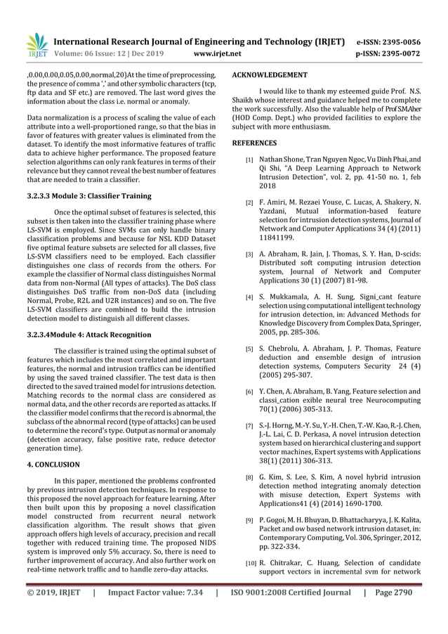 Irjet Review On Network Intrusion Detection Using Recurrent Neural Network Algorithm Pdf