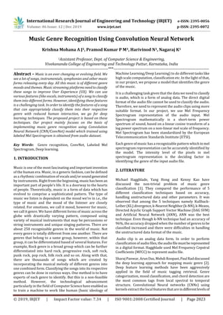 IRJET- Music Genre Recognition using Convolution Neural Network | PDF