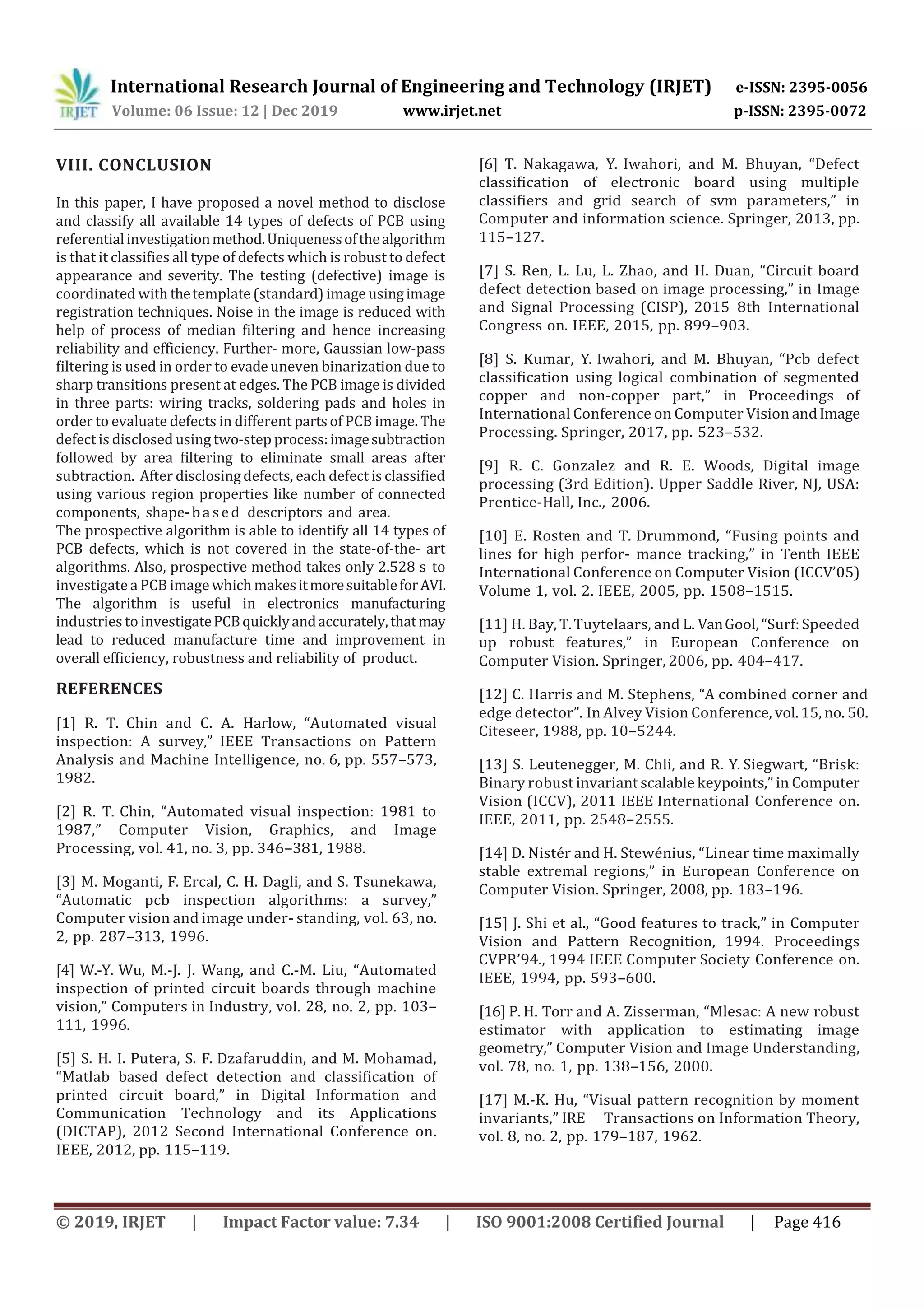 IRJET- Automatic Identification, Analysis and Investigation of Printed Circuit Boards for ...