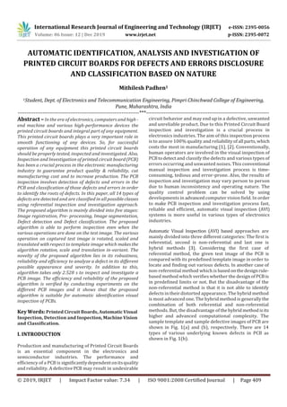 IRJET- Automatic Identification, Analysis and Investigation of Printed Circuit Boards for ...