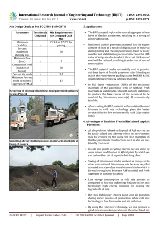 IRJET- Review on Mix Design of Emulsion Treated Reclaimed Asphalt ...