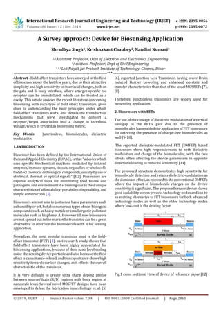 IRJET- A Survey Approach: Device for Biosensing Application | PDF ...