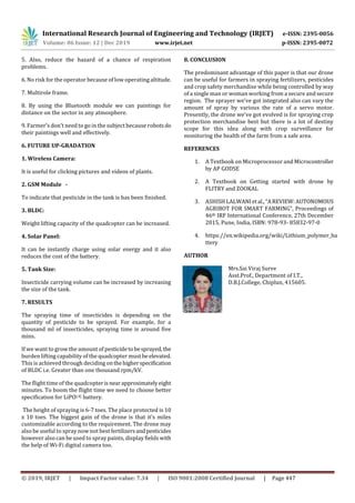 IRJET- Arduino based Pesticide Spraying Robot | PDF
