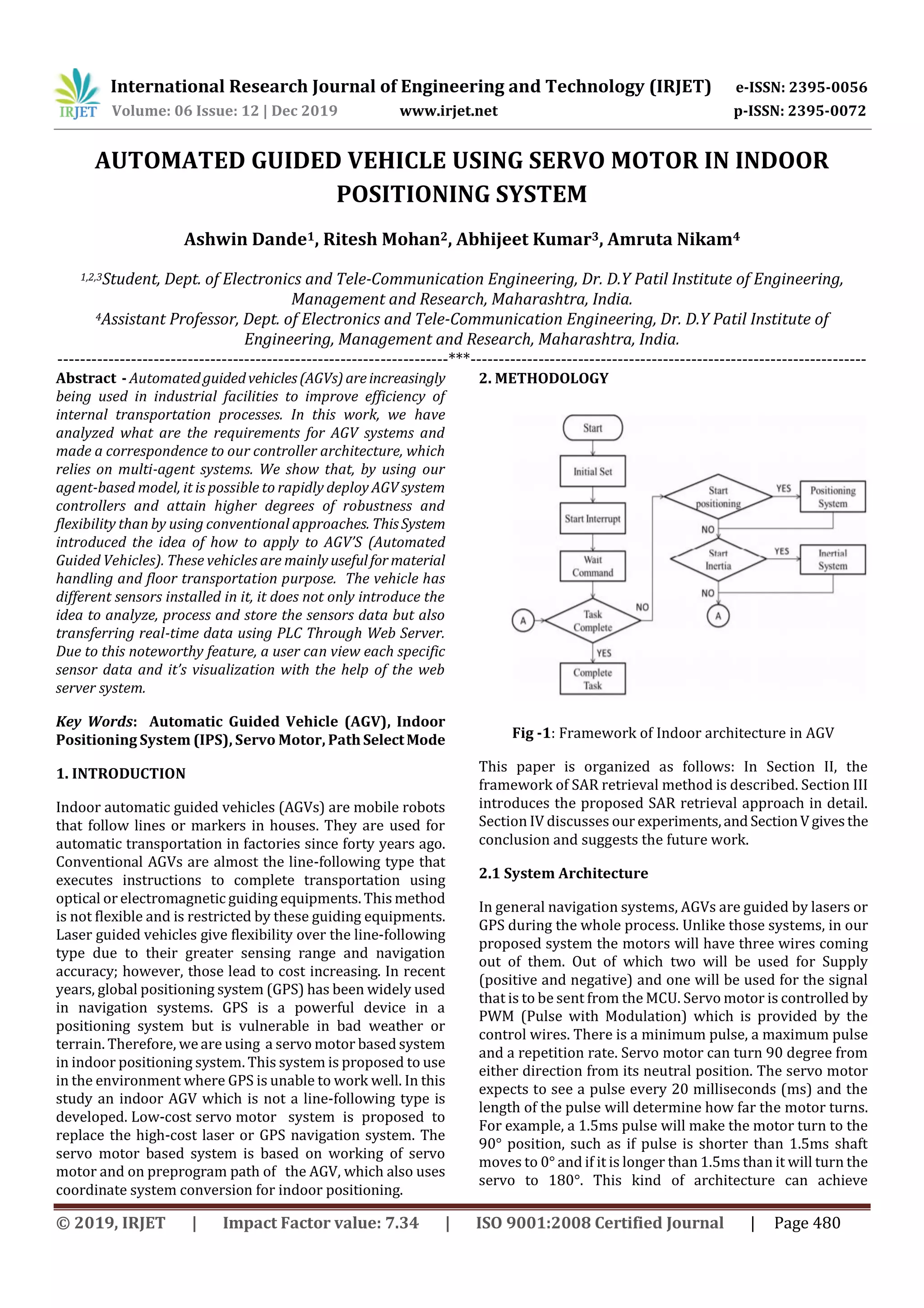 IRJET- Automated Guided Vehicle using Servo Motor in Indoor Positioning ...