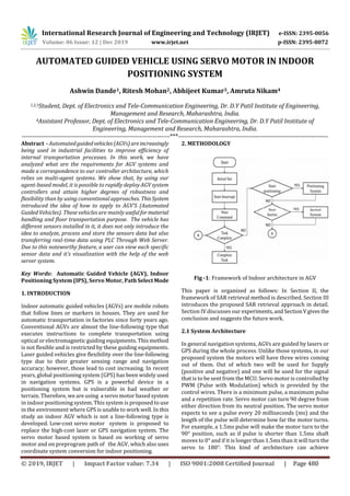 IRJET- Automated Guided Vehicle using Servo Motor in Indoor Positioning System | PDF