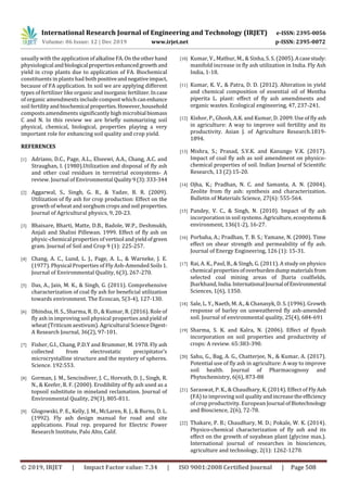 IRJET- Use of Fly Ash in Agriculture: Review Paper | PDF