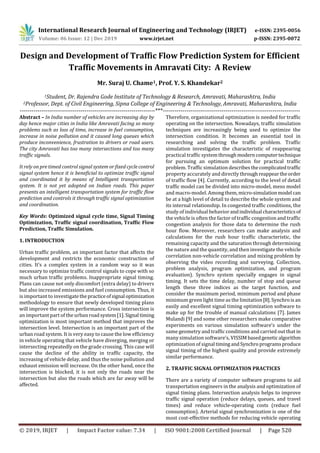 IRJET- Design and Development of Traffic Flow Prediction System for Efficient Traffic Movements ...