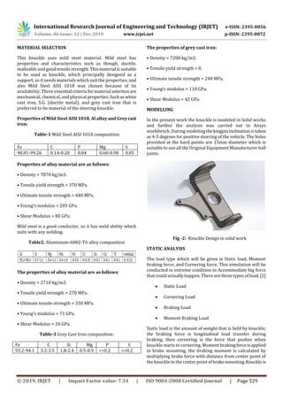 IRJET- Design and Analysis of Steering Knuckle for Electric ATV | PDF