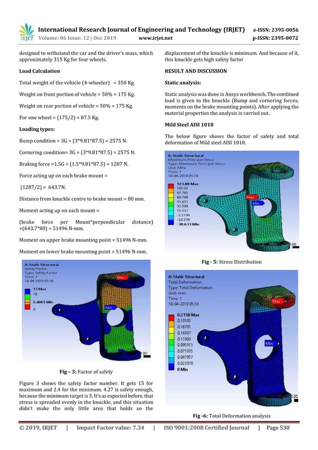 IRJET- Design and Analysis of Steering Knuckle for Electric ATV | PDF