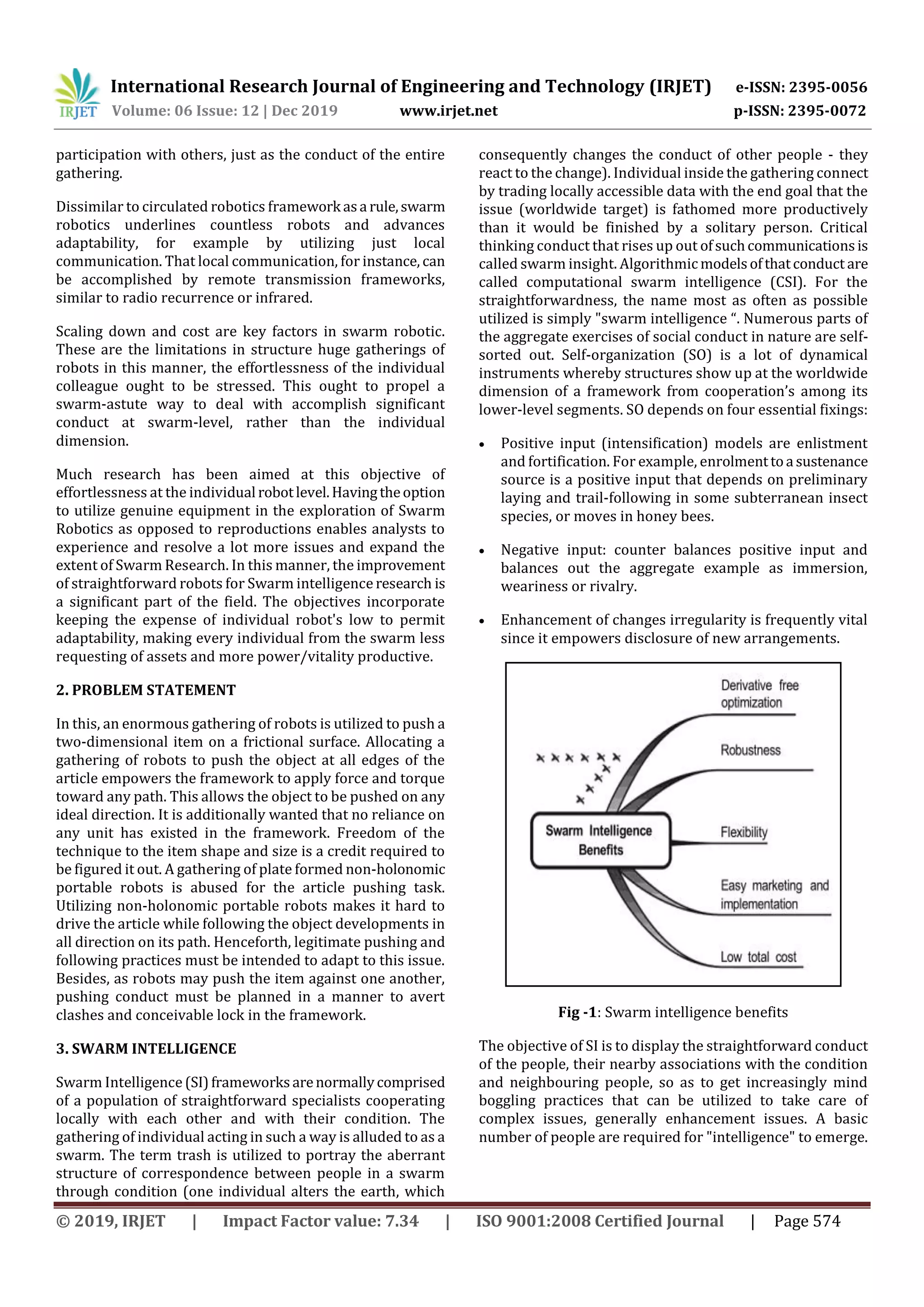 IRJET- Swarm Robotics | PDF