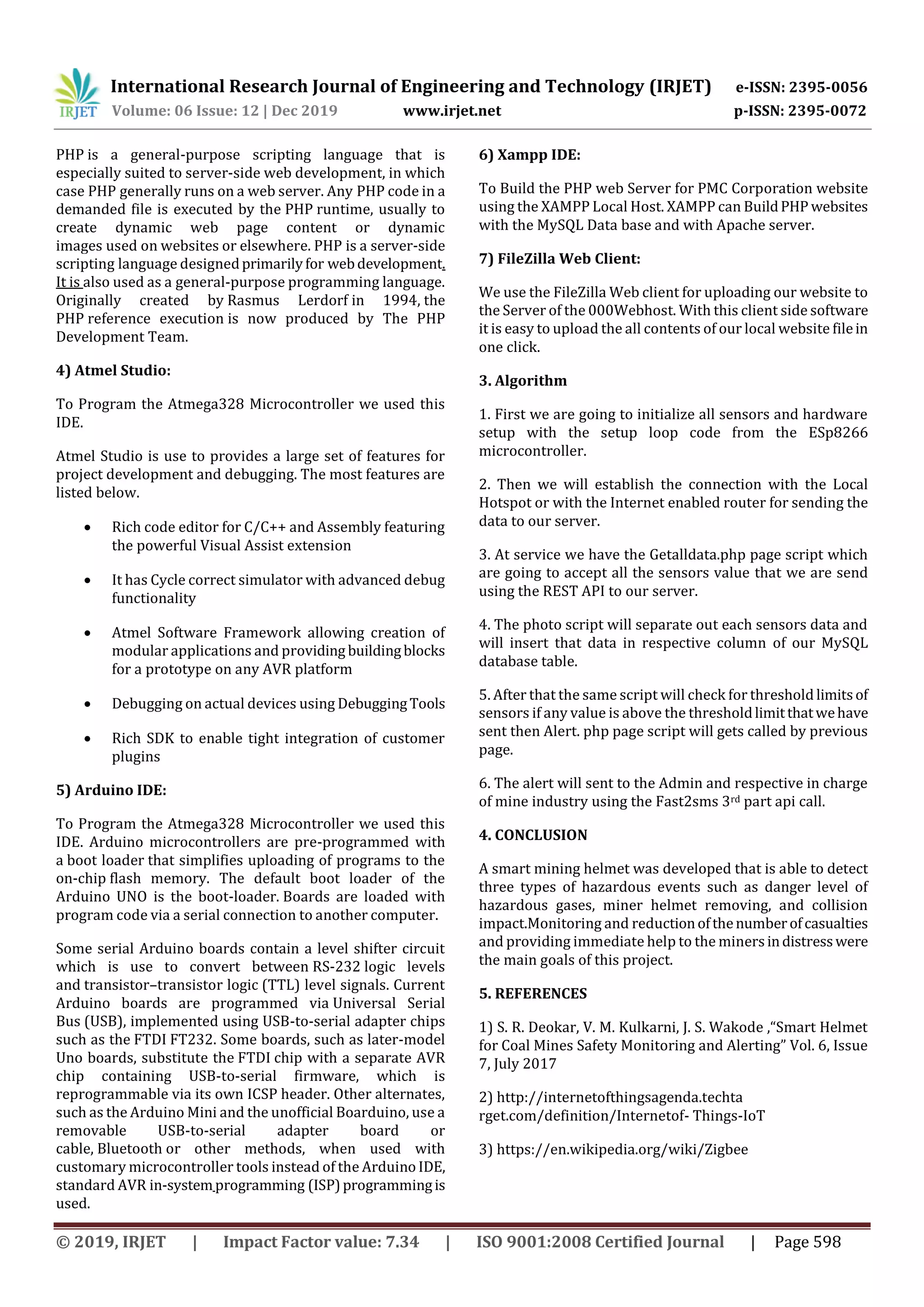 IRJET- IoT based Smart Helmet for Coal Mining Tracking | PDF | Indoor Environmental Quality ...