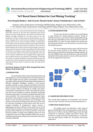IRJET- IoT based Smart Helmet for Coal Mining Tracking | PDF